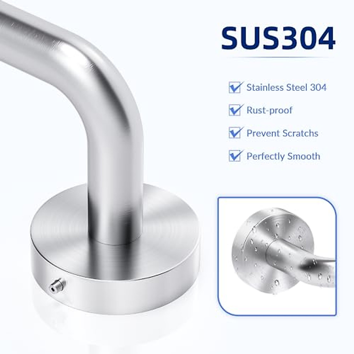 AmazerBath 12 Inch Bathroom Towel Bar, Towel Rack for Bathroom, 304 Stainless Steel Bath Hand Towel Holder Organizer Wall Mounted Rustproof Towel Rod for Kitchen, Brushed Nickel