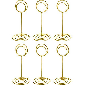 24 Pieces Gold Table Number Holders Wedding Place Card Holders Table Centerpieces Photo Holder Clips Wire Picture Clips Memo Note Photo Stand