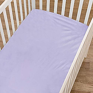 TL Care Heavenly Soft Chenille Fitted Crib Sheet 28" x 52", Warm and Cozy Neutral Chenille Sheet, Lavender, for Boys and Girls, Fits Crib and Toddler Bed mattresses