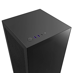 NZXT H1 Version 2 - CS-H11BB-US - Small Form-Factor ITX Case - Dual Chamber Airflow - Tinted Tempered Glass Front Panel - 140mm Liquid Cooler - SFX 750W 80+ Gold PSU - PCIe Gen4 Riser - Black