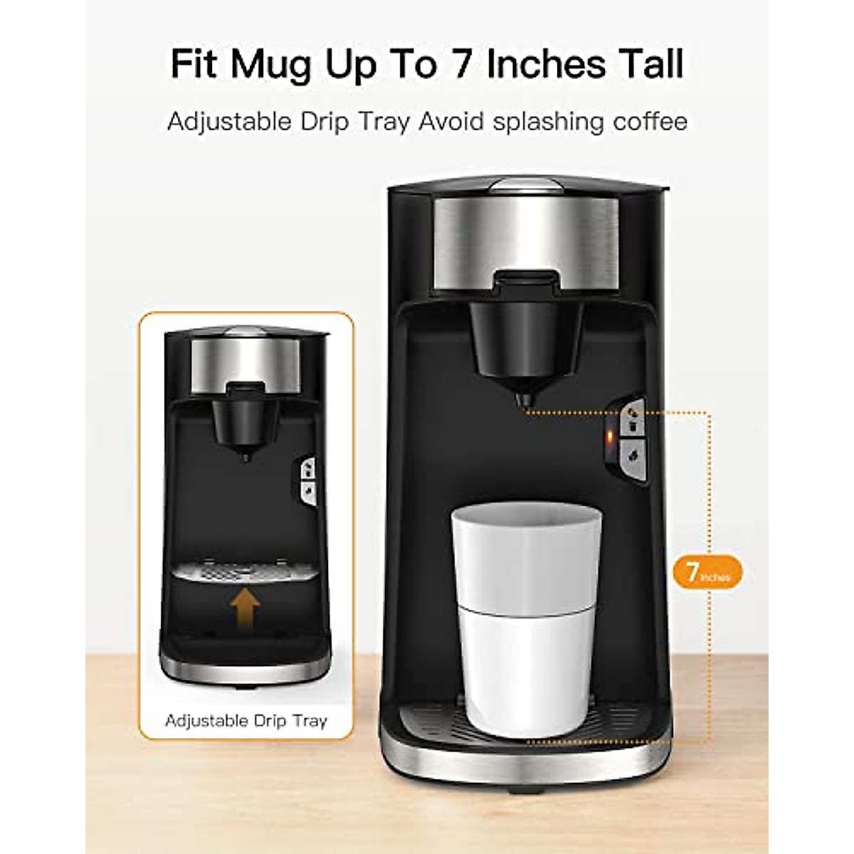 Coffee Maker, 3 in 1 Coffee & Tea Maker for K Cup, Loose Leaf Tea & Ground Coffee Compatible, with Fast & Fresh Brewed, 8 to 14 Oz. Brew Sizes and Self Cleaning Function