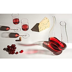 Wine Decanter – Hand-Blown Crystal Wine Carafe – Elegant Modern Pouring Vessel for Hosting Parties – Wine Aerator for Better Wine Experience (50 oz)