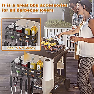 Griddle Caddy for Blackstone 28/36/22/17 inch, Universal BBQ Grill Caddy for Outdoor Grill with Paper Towel Holder & 9" Tong, for Blackstone Griddle Accessories Tool Holder Caddy