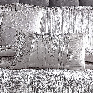 Riverbrook Home Turin Comforter Set, Queen, Silver, 7-Piece Set