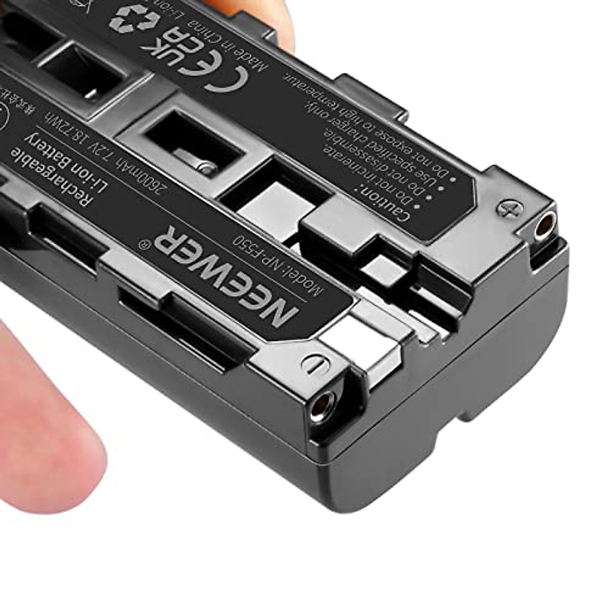 Neewer® Micro USB Battery Charger + 2-Pack 2600mAh NP-F550/570/530 Replacement Batteries for Sony HandyCams, Neewer Nanguang CN-160,CN-216,CN-126 LED Light, Polaroid On-Camera Video Lights