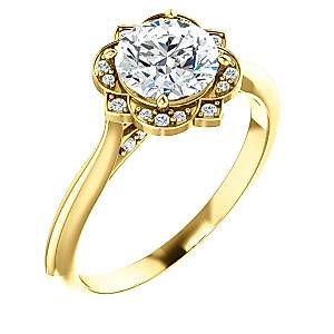 SISGEM 10K 14K 18K Solid Gold Engagement Rings for Women,Set 1.125/2.125 carat(cttw) Round Cut Moissanite Rings Wedding Engagement Anniversary Promise Bridal Bands with Engraved Name (18K-Gold)