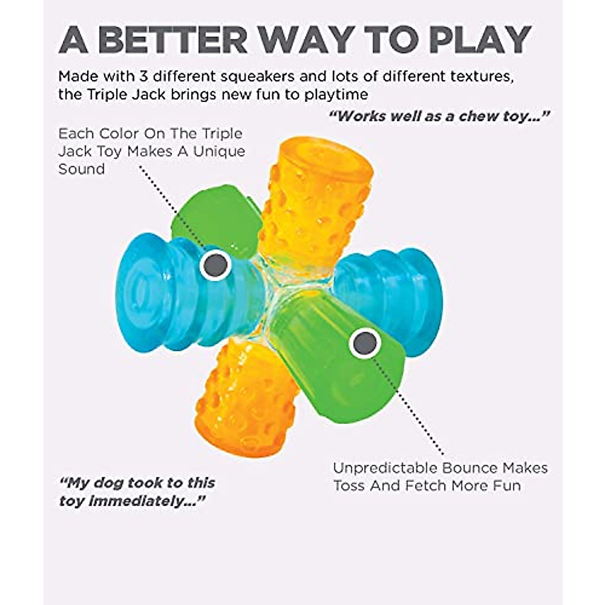 Outward Hound Triple Jack Interactive Multi-Squeak Dog Toy