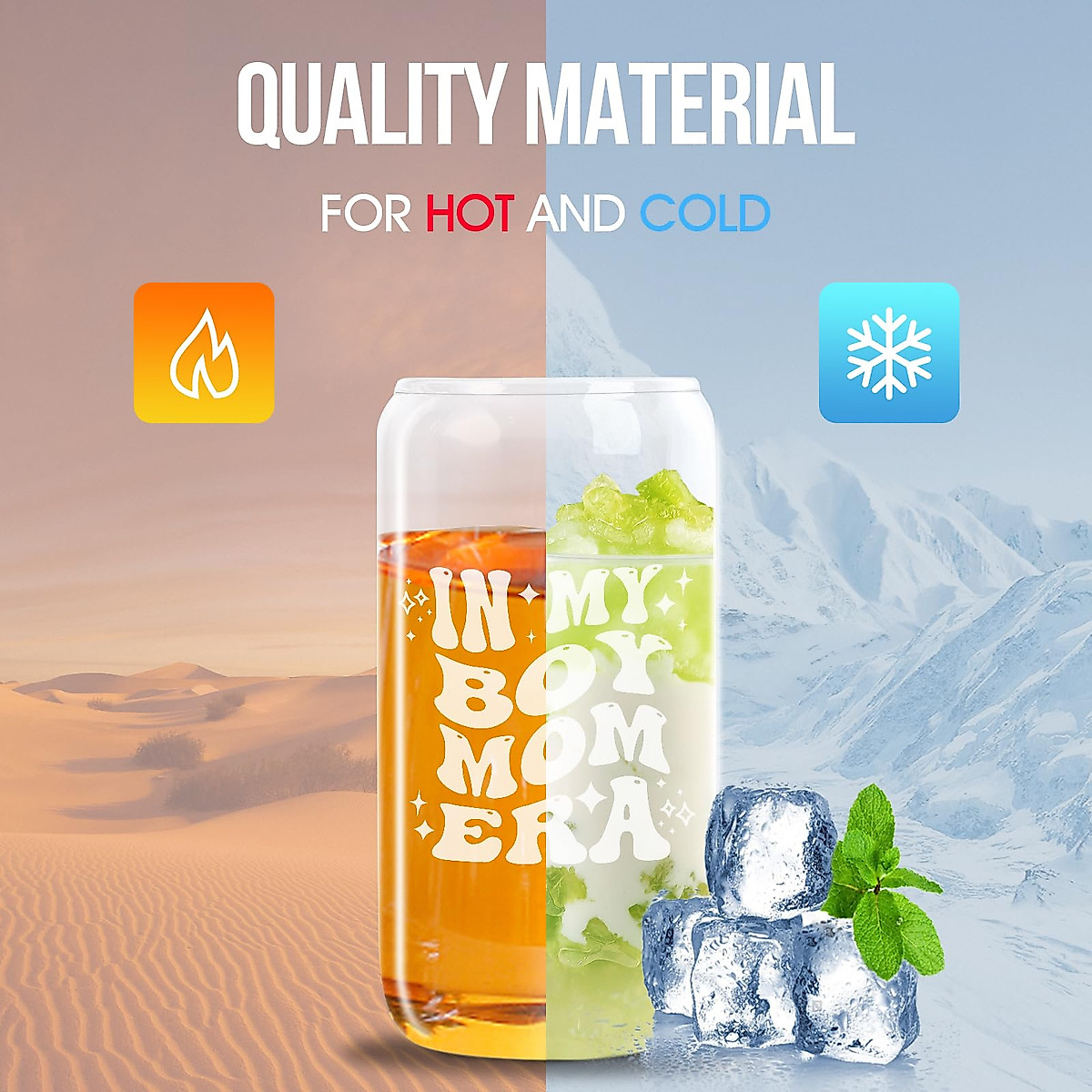 Boy Mom Gifts -New Mom Gifts, Gifts for New Mom -Mothers Day Gifts for a Mom of Boys -Boy Mom Birthday Christmas Gifts, Gifts for Mom to Be, Expecting Mom, Boy Mama -In My Boy Mom Era 16Oz Glass Cup