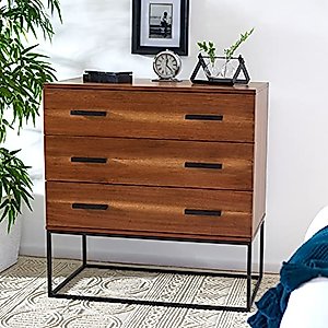 Safavieh Home Collection Marquise Brown 3-Drawer Storage Living Room Bedroom Chest CHS5002A