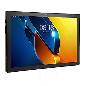 LBEC Kids Tablet Gold 2.4G 5G Dual Band WiFi 6GB 128GB 100‑240V 10-inch Learning Tablet (US Plug)
