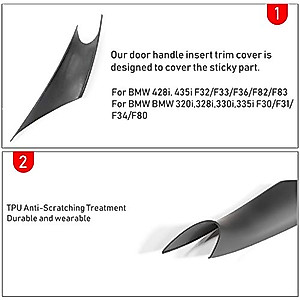 Jaronx 2PCS Door Handle Covers Compatible with BMW 3 Series 4 Series Driver Side &Passenger Side Door Pull Handle Covers (Compatible with BMW 320i,328i,330i,335i F30/F31 and 428i, 435i F32/F36)(Black)
