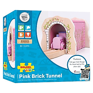 Bigjigs Rail Pink Brick Tunnel - Other Major Wooden Rail Brands are Compatible