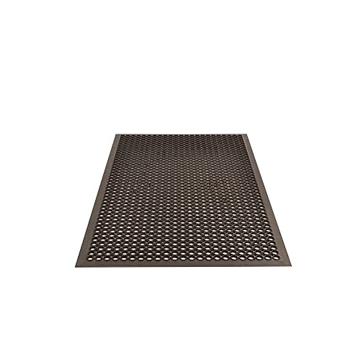 NoTrax 3' x 5' Lightweight Restaurant Rubber Floor Mat with Drainage Holes, Anti-Fatigue Mats, Black, T30 Competitor, T30S0035BL
