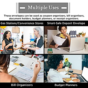 UBICON 7 Combo Reuseable Dropit Safe Envelope for Depositing of Currency and Money, Size 7, Combo