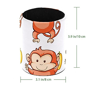 Pen Holder for Desk, Cute Monkey with Yellow Bananas Large Pencil Holder Pen Cup Decorative Desktop Organizers for Home, School, Classroom, Office