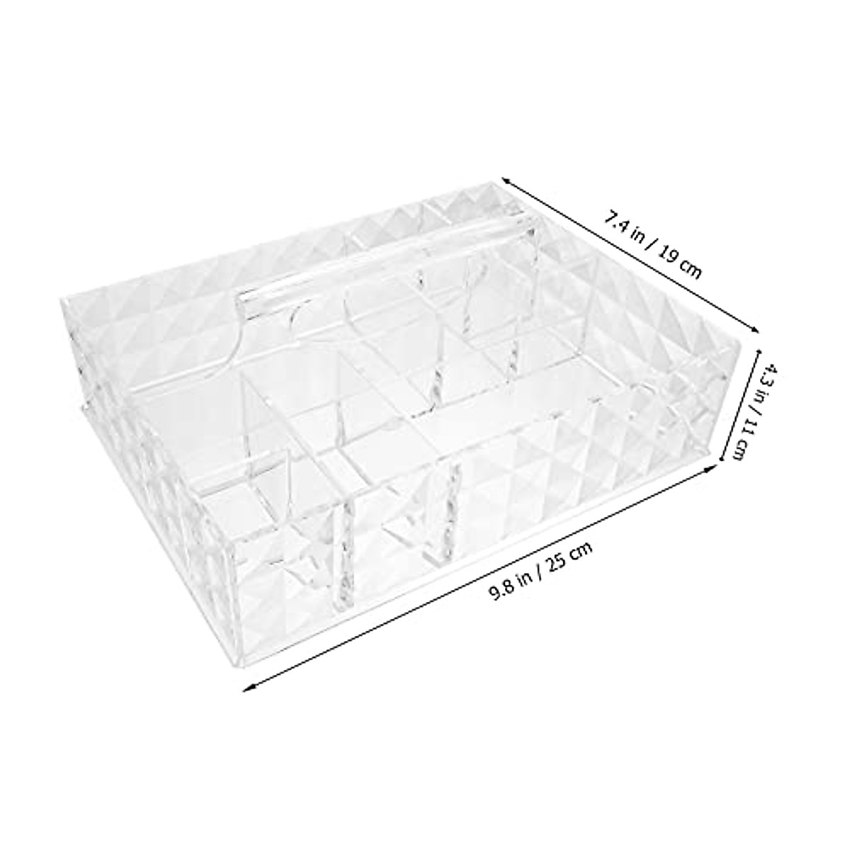 Lurrose Makeup Storage Organizer Caddy Divided Basket Bin with Handle Plastic Portable Cosmetic Caddy Tote Sundries Basket for Kitchen Bathroom and Cabinet Organizing