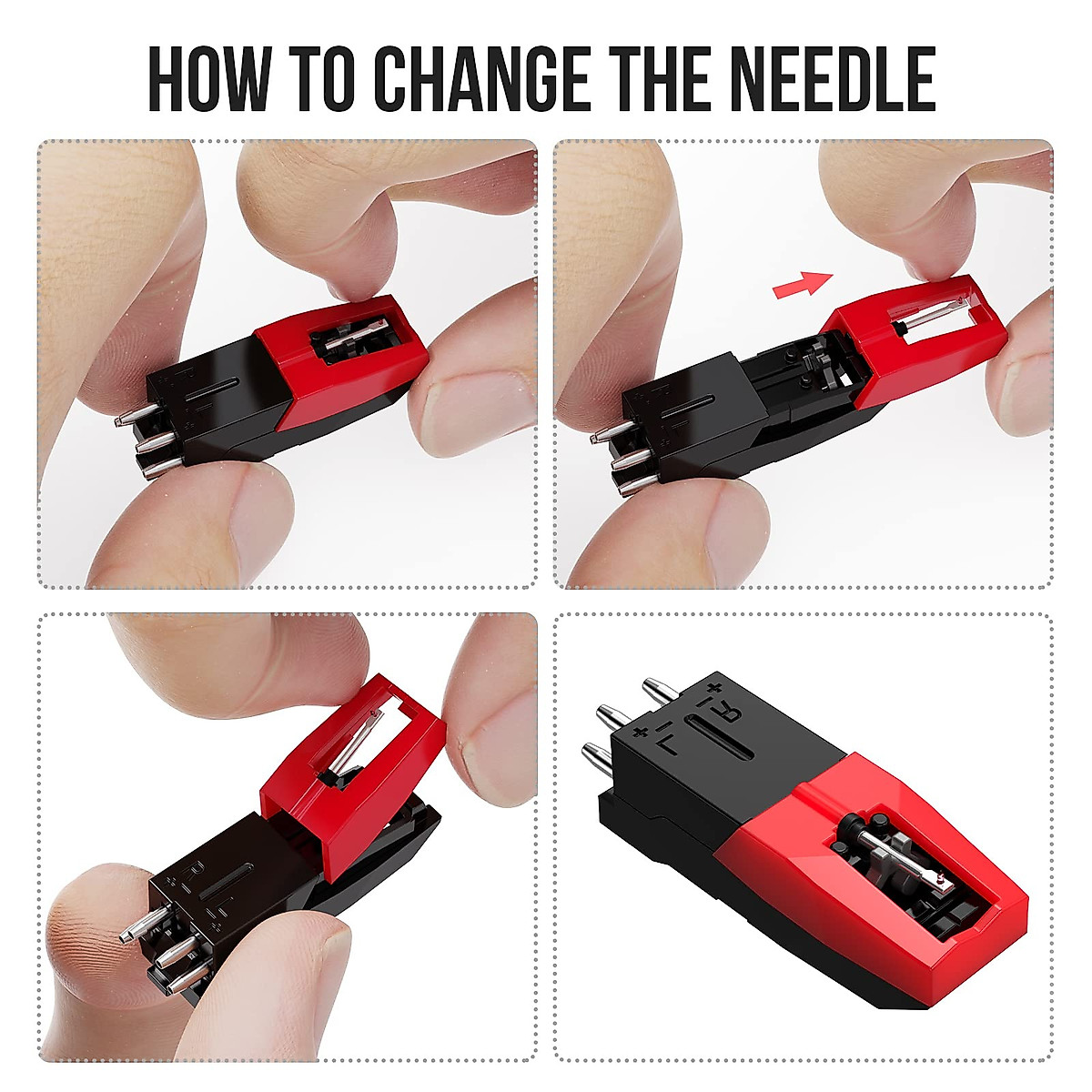 DIGITNOW Record Player Needles,3 Pack Replacement Stylus for Turntable,Upgraded Record Player Cartridge with Stylus Replacement for Vintage LP, Phonograph