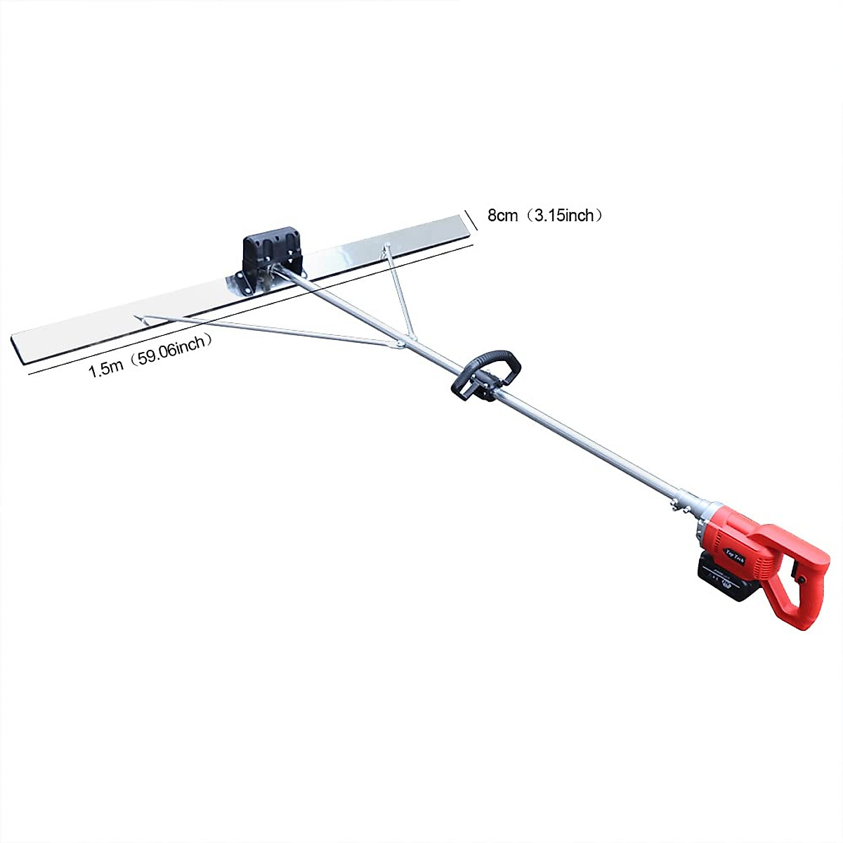 Electric Battery Powered Concrete Power Screed with 5 FT Stainless Steel Board 3000-6000RPM Speed, Efficient & Portable
