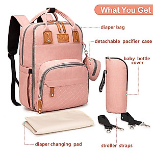 STARDEN Diaper Bag Backpack for Baby Girls and Boys with Changing Pad - Baby Nappy Bags Tote Organizer for Mom and Dad Newborns Shower Gifts Large Capacity