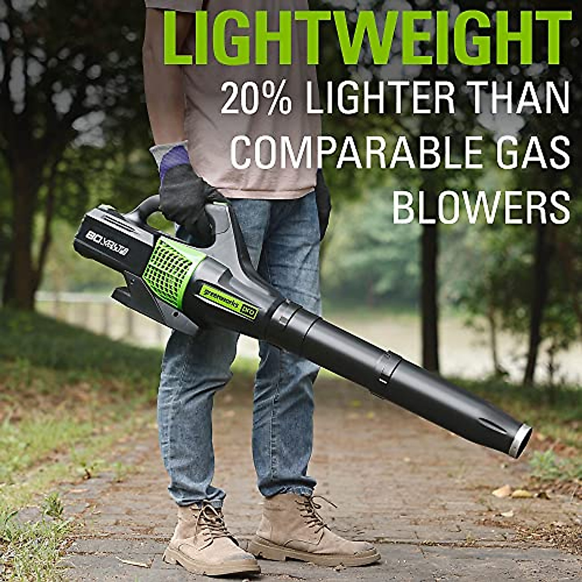 Greenworks 80V (150 MPH / 500 CFM / 75+ Compatible Tools) Cordless Axial Leaf Blower, 2.0Ah Battery and Charger Included