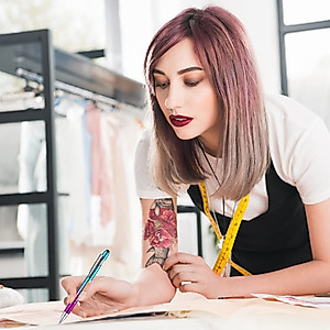 cobee® Retractable Ballpoint Pen with Stylus Tip, 6 Pieces 1.0mm Metal Ball Point Pens Medium Point Smooth Writing Pen Black Ink Pen Stylus Pen for Touch Screens School Office Gift Supplies