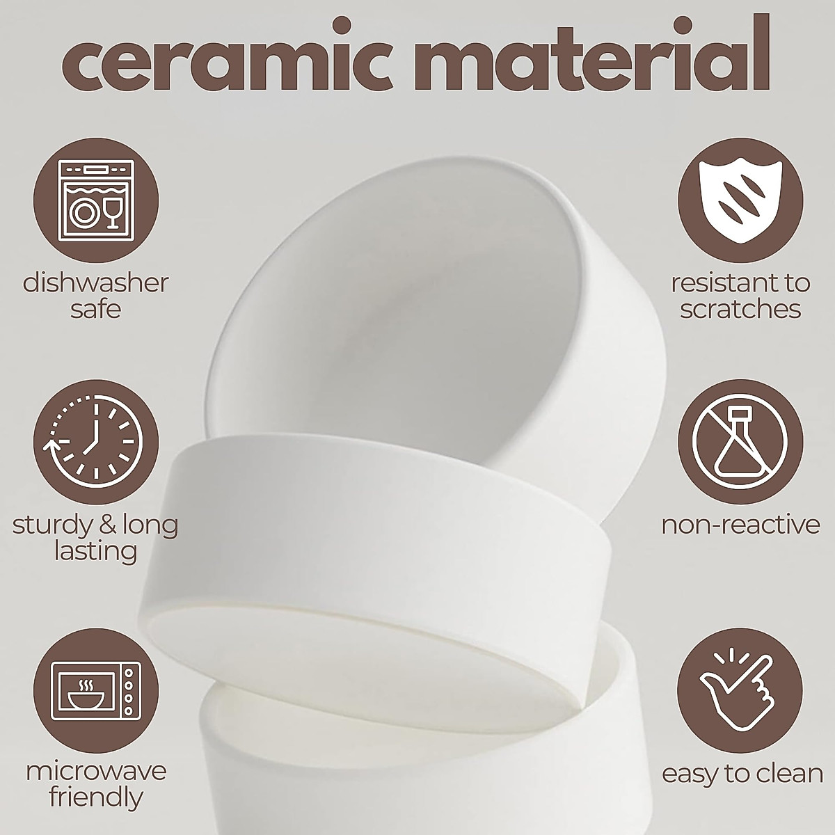 A4DOG Ceramic Dog Bowls with Stand - Elevated Dog Water and Food Bowl Set 13.5oz Cat & Dog Feeding Station Spill Proof Splash Proof Raised Pet Food Bowls for Dogs, No Mess Pet Feeder - Gray