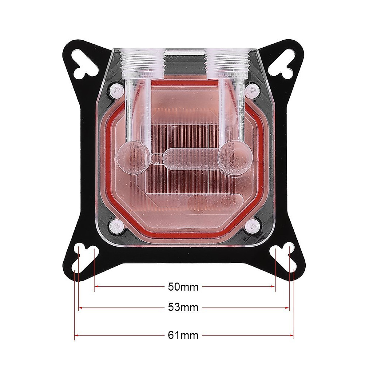 GPU Water Block, Computer Universal Water Cooling Block, GPU Waterblock Copper Base POM Cover with Waterway, Acrylic Water Cooling System Parts Radiator Clear Kits for DIY PC