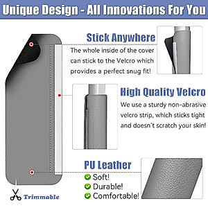 Metonsto Refrigerator Door Handle Covers, 5PCS, Leather Kitchen Appliance Handle Covers Keep Your Fridge Microwave Oven Stove Dishwasher Clean, Save Your Time, Trimmable and One Size Fits All (Gray)