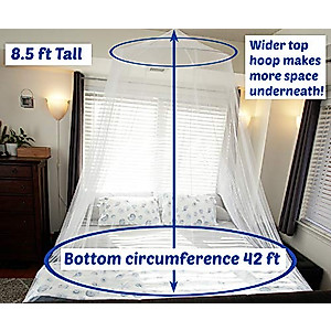 Tedderfield Extra Large Mosquito Net Premium Quality for Single to Cal King Size Beds + Cribs, Conical Netting, Spacious Bed Canopy: Extra Wide and Long, Indoor Outdoor Use, Ideal Travel Net