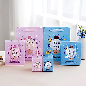 YMULAS 50 PCS Baby Shower Favor Boxes for Guests Girls It’s a Girl Baby Shower Party Supplies Pink Chocolate Packaging Box Candy Box Gift Box Bag for Baby Shower (Pink-M)