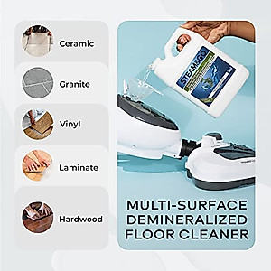 Steam & Go - Demineralized Water for Steam Cleaner, PVC-Free Floor Cleaner Liquid Compatible With Any Mop Steamer, Ready-to-Use Multisurface Cleaner, Scented Mop Solution, Eucalyptus Mint, 32 oz