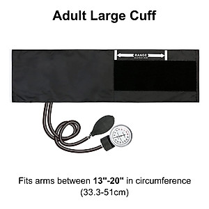 LotFancy Aneroid Sphygmomanometer, Large Adult Cuff (13" to 20"), Professional Manual Blood Pressure Monitor, Nurse BP Monitor, Durable Carrying Case Included, L Cuff