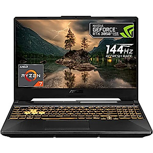 ASUS TUF Gaming A15 15.6" FHD 144Hz Gaming Laptop AMD Ryzen 7 6800H（>i9-10885H）, NVIDIA GeForce RTX 3050 Ti, Wi-Fi 6,32GB DDR5 RAM, 1024GB PCIE SSD, RGB Backlit Keyboard, Webcam, Window 11 Home, Gray