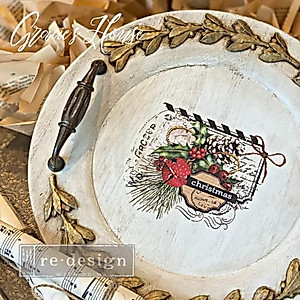 Redesign with Prima Prima Redesign Xmas Tag 6inch X 12inch Transfer red, green, tan, black