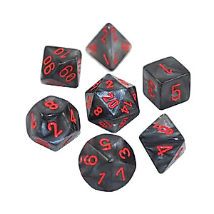Chessex CHX27478 Dice-Velvet Set, Black/Red, Large (18mm - 25mm)