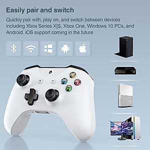 Usergaing Xbox Controller Wireless Fits for Xbox Series X/S/Xbox One/Xbox One S/One X/One Elite/Windows 7/8/10/, Wireless PC Gamepad with Audio Jack-White