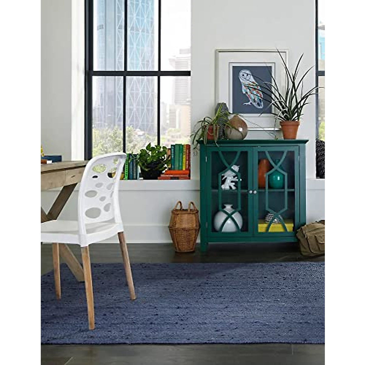 INDIGIFTHUB Rectangle Rug Hand Braided Area Rug Rustic Hipster Rug Eco Friendly Rug Large Turkish Rug for Living Indoor & Outdoor (Blue Dye) 4x6 Sq Feet