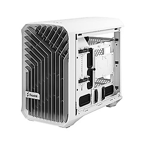 Fractal Design Torrent Nano White - Clear Tint Tempered Glass Side Panel - Open Grille for Maximum air Intake - 180mm PWM Fan Included - Type C - mITX Airflow Mini Tower PC Gaming Case