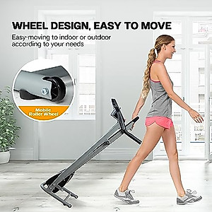 Home Foldable Treadmill with Incline, Folding Treadmill for Home Workout, Electric Walking Treadmill Machine 15 Preset or Adjustable Programs 250 LB Capacity MP3 (Black 1)