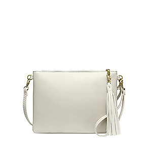 Pixie Mood Michelle 11 x 8.25 Vegan Leather Clutch, Coconut Cream