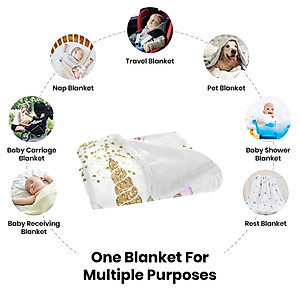 Seamaid Custom Unicorn Baby Blanket for Girls Customizable Baby Blanket with Name Personalized Baby Gifts Personalized Name Blanket Baby Girl Blanket - 30x40in