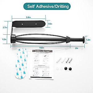 FVITA Paper Towel Holder Under Cabinet Wall Mount Paper Towel Holder Under Cabinet Self-Adhesive for Kitchen Black