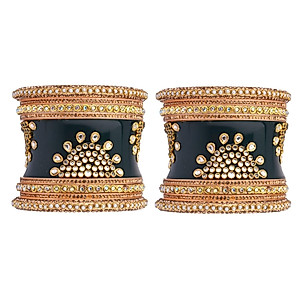 Efulgenz Traditional Indian Wedding Bangles CZ Crystal Bridal Bracelet Bangle Set for Women (Pcs)