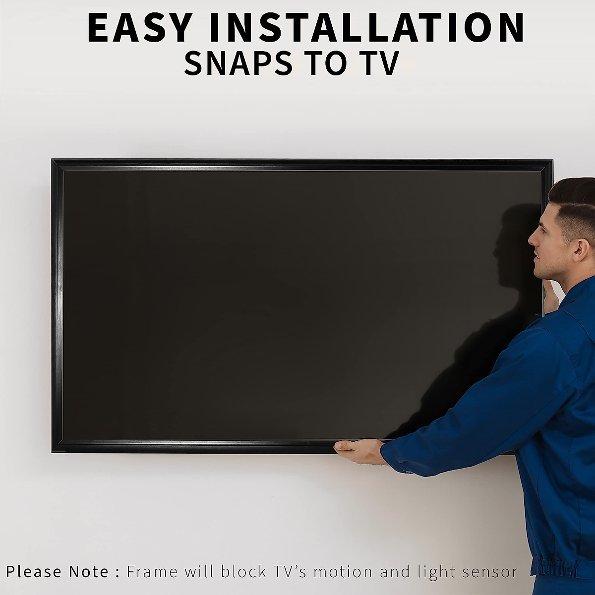 VIVO Aluminum 55 inch Decorative Modern Beveled Frame Designed for 2021-2022 Samsung The Frame TV, Picture Hanging Style, Quick Install, Black, COVER-SG55F