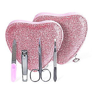 Spove Heart Manicure sets Nail Clippers Pedicure Set Manicure Kit for Girls Pack of 2 Sets