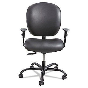 Safco Products 3391BV Alday 24-7 Ergonomic Rolling Task Chair with Vinyl Seat, Optional Arms, 500 lbs. Capacity (Sold Separately), Black