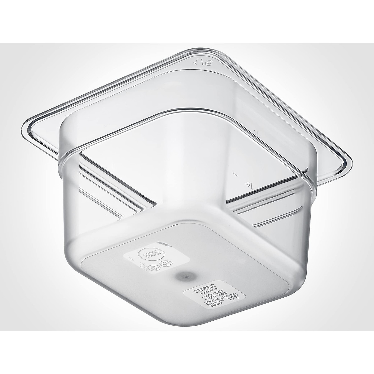 CURTA 6 Pack NSF Food Pans, 1/6 Size 4 Inch Deep Commercial Food Storage Containers, Polycarbonate, Clear