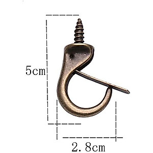 2IN Safety Cup Windproof Hooks,15 Pieces Metal Ceiling Hooks Heavy Duty Windproof Metal Hooks Screw Outdoor Indoor Porch Bathroom Kitchen Wall Hang Hooks Set for Coffee Tea Cup, Plant, Light, Mug