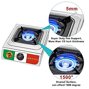 Vivicreate Camping 10000 BTU 1 burner stainless steel panel auto ignition Propane Gas Outdoor Garden Fishing Hiking Camp Restaurant Stove Burner