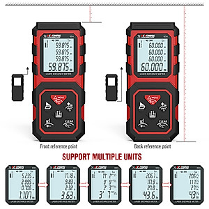 KEYFINOOL Laser Measurement Tool: 196Ft Laser Distance Measure with Enhanced ±1.5mm Accuracy, M/in/Ft Unit Switching, IP54 Shockproof, Area/Volume/Pythagoras